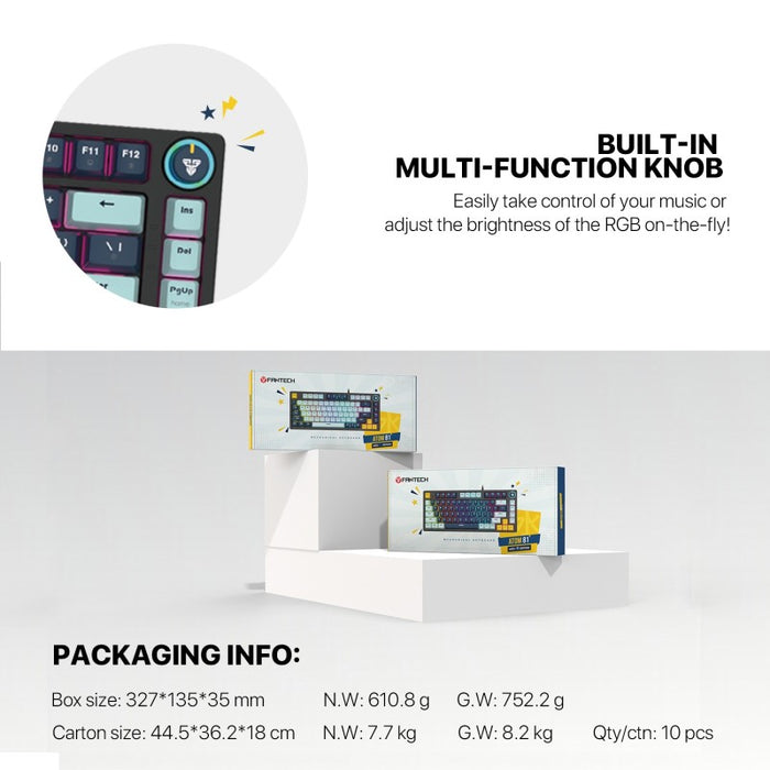 Fantech MIZU Edition MK875V2 - ATOM81, Pro Wired Mechanical Keyboard w