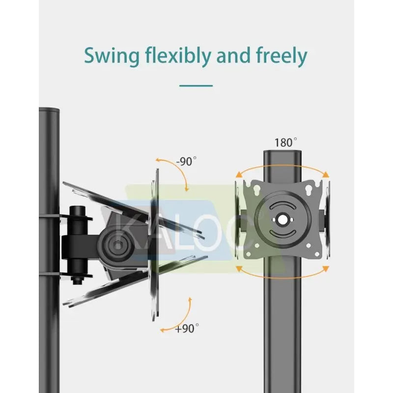 KALOC DZ220T Adjustable Horizontal Dual Monitor Arm, for Screens 17 to