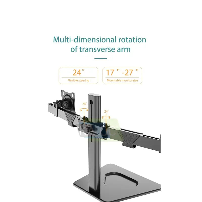 KALOC DZ220T Adjustable Horizontal Dual Monitor Arm, for Screens 17 to